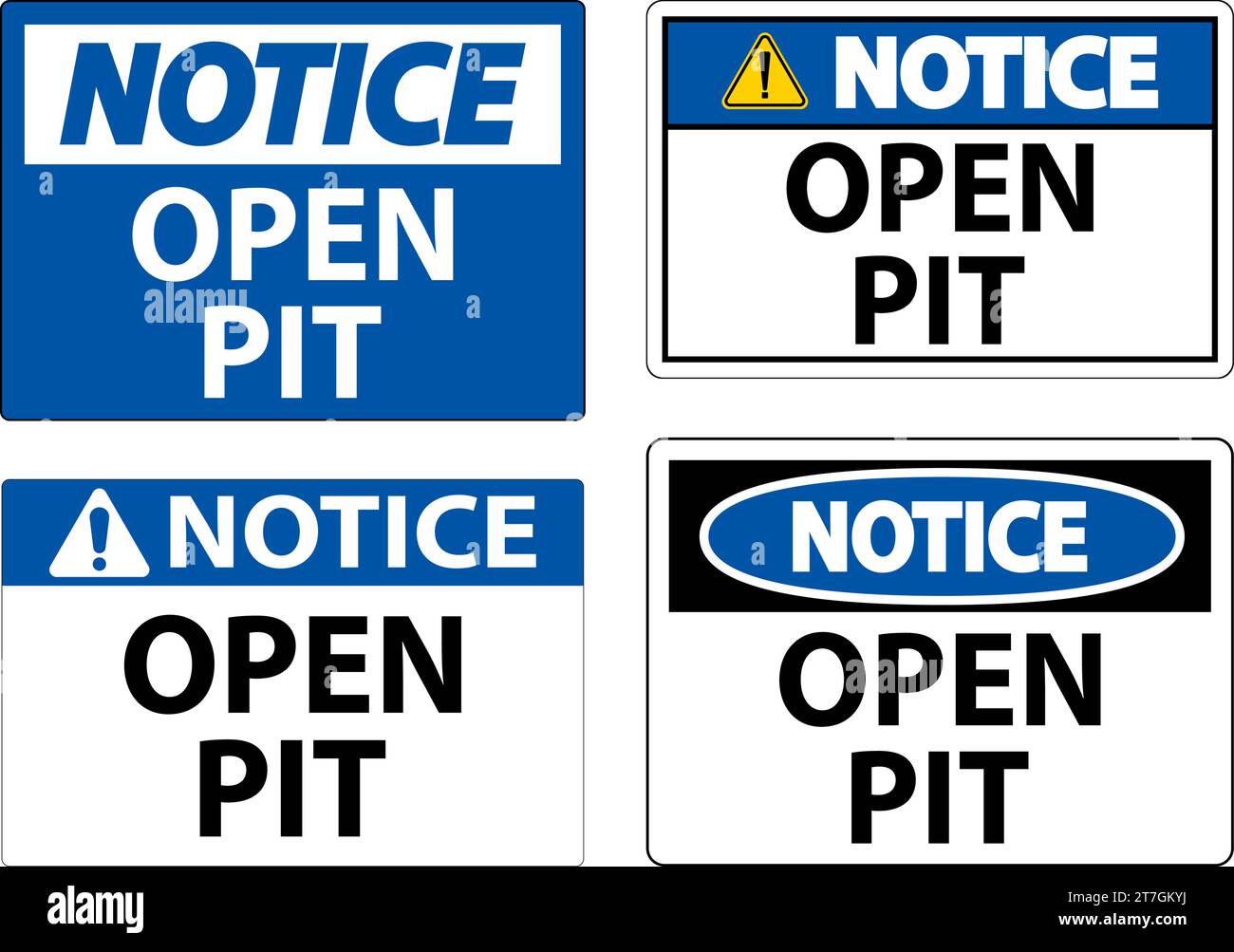 Notice Sign Open Pit Stock Vector Image & Art - Alamy