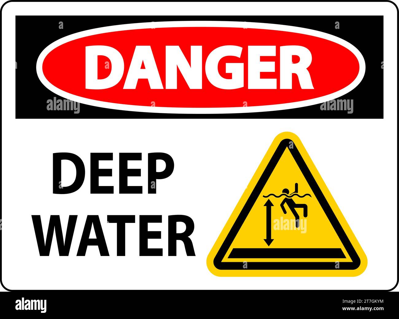 Danger Sign Deep Water Stock Vector Image & Art - Alamy