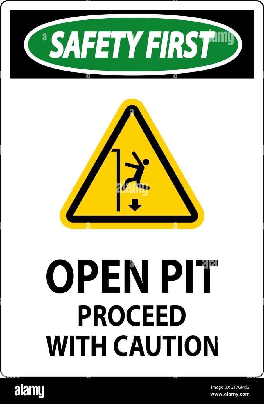 Safety first sign open pit hi-res stock photography and images - Alamy