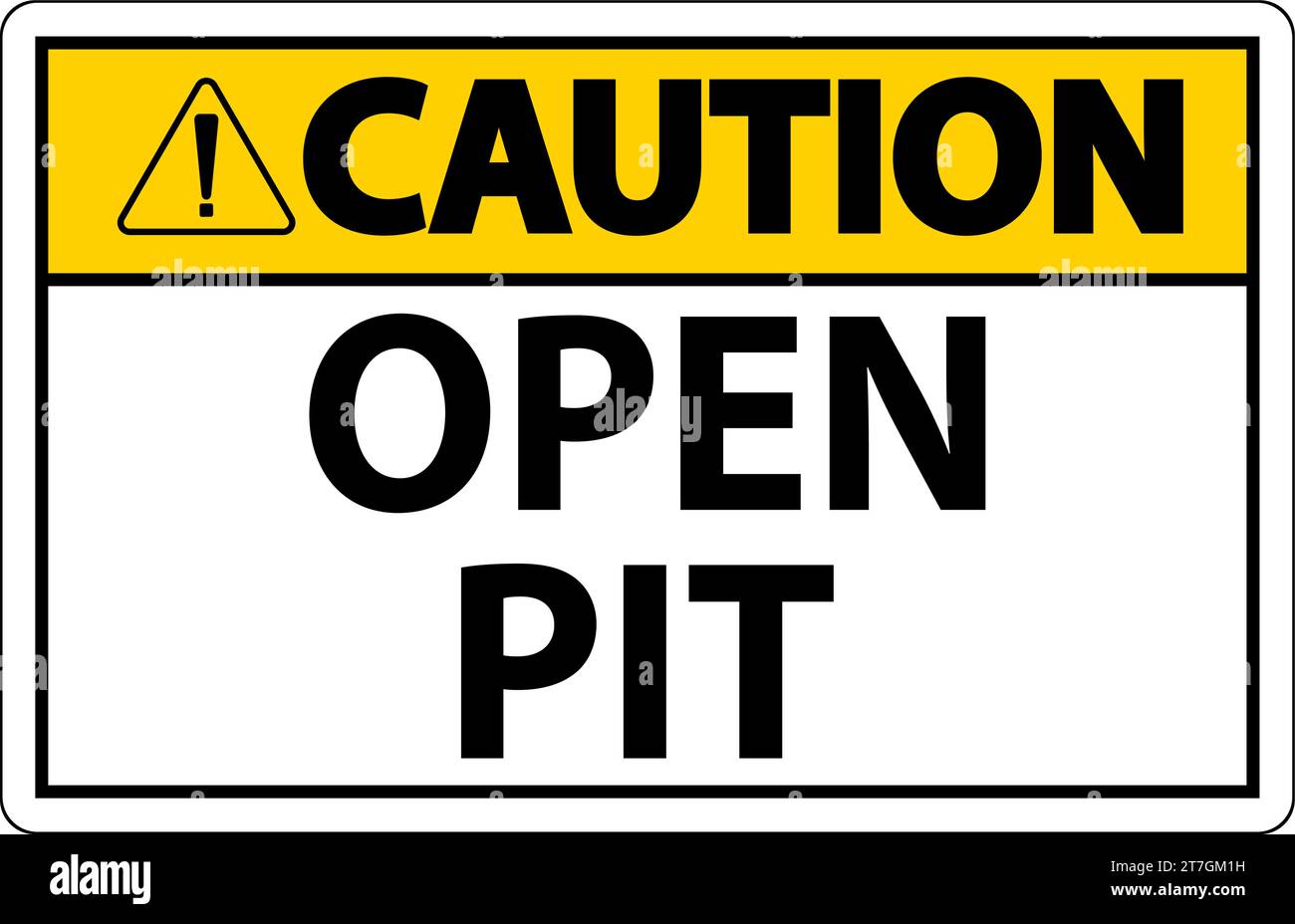 Caution Sign Open Pit Stock Vector Image & Art - Alamy