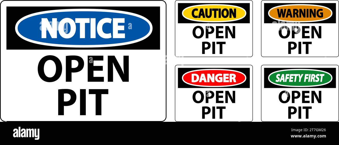 Danger Sign Open Pit Stock Vector Image & Art - Alamy