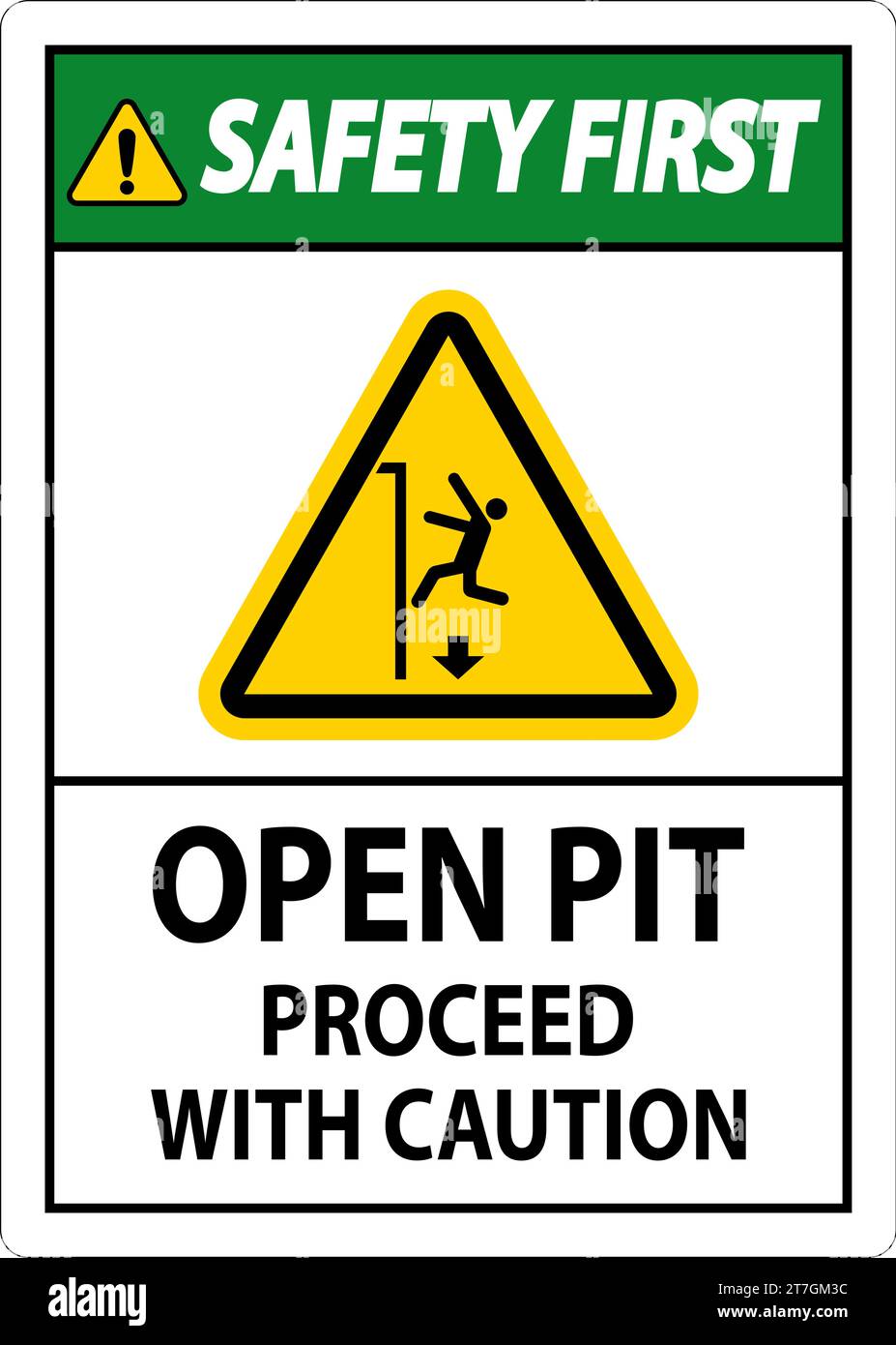 Safety first sign open pit hi-res stock photography and images - Alamy