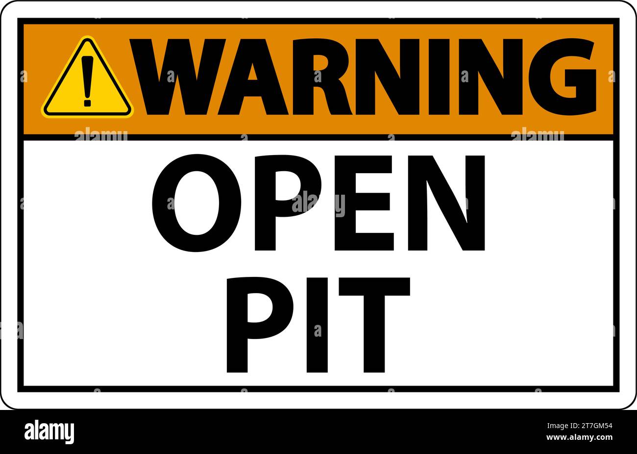 Warning Sign Open Pit Stock Vector Image & Art - Alamy