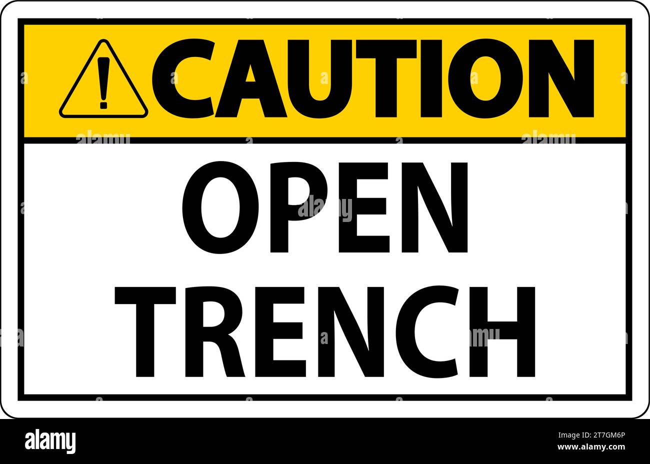 Caution Sign Open Trench Stock Vector Image & Art - Alamy