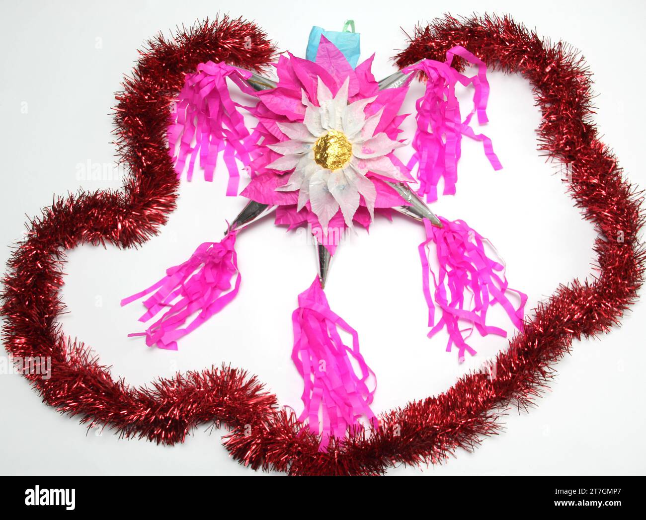 Mexican handmade piñata of clay and colored paper to celebrate posadas ...