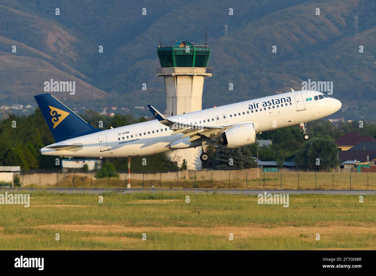 Air Astana Airbus A320neo airplane departing Almaty Airport in ...