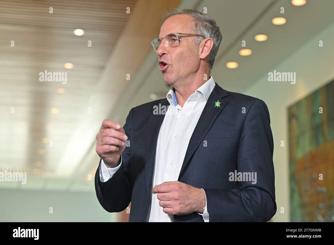 Canberra, Australia. 16th Nov, 2023. Greens Senator Nick McKim at a ...