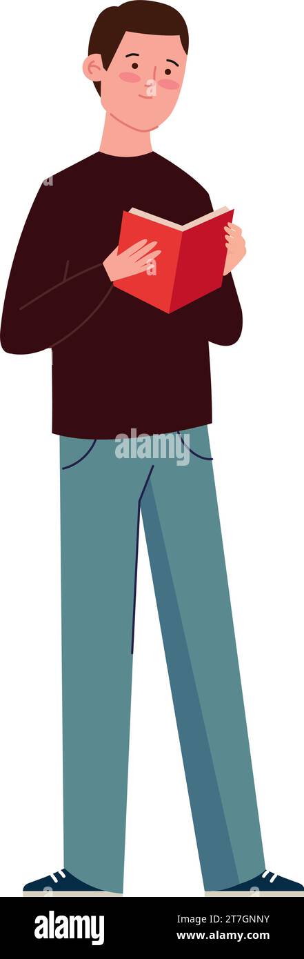 Man working study reading book Stock Vector Images - Alamy