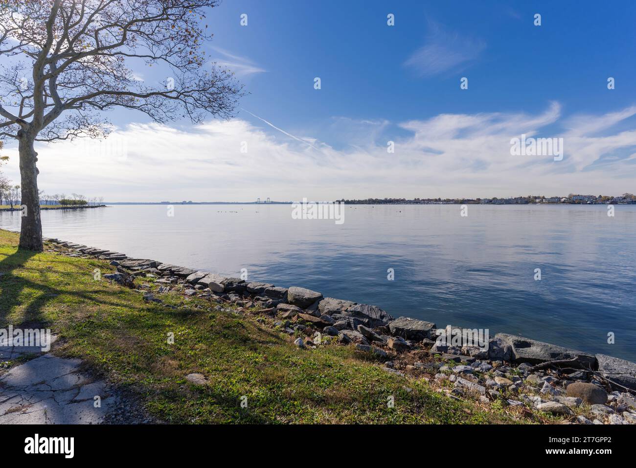 View of Hart Island seen during press preview of public tours of the ...