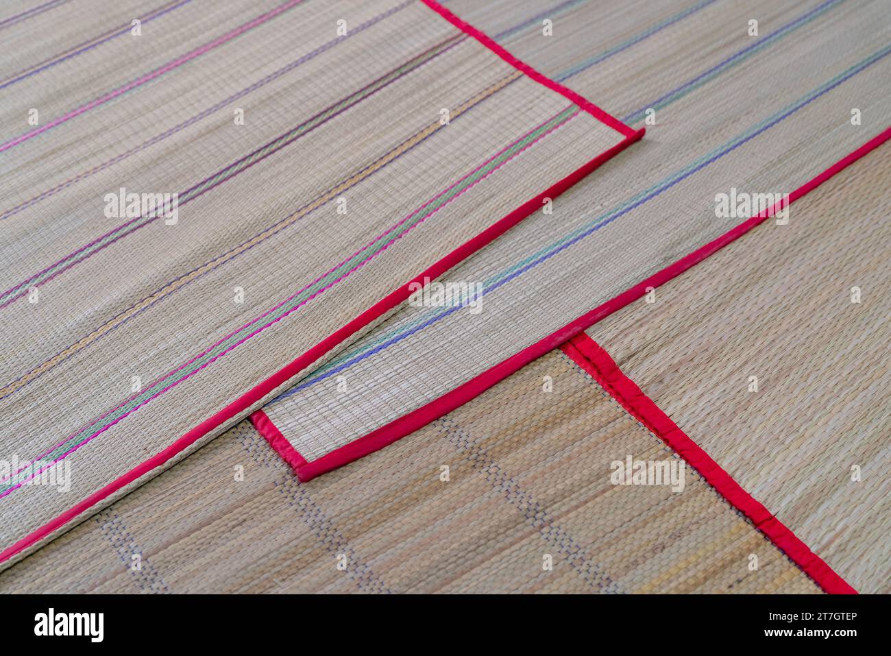 Thai traditional handicraft pandanus leaf mats texture background ...