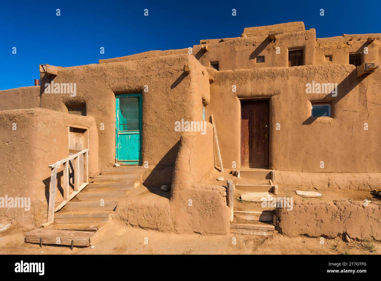 Taos Pueblo, oldest Indian houses, house, door, history, historic, old, adobe, tradition, USA ...