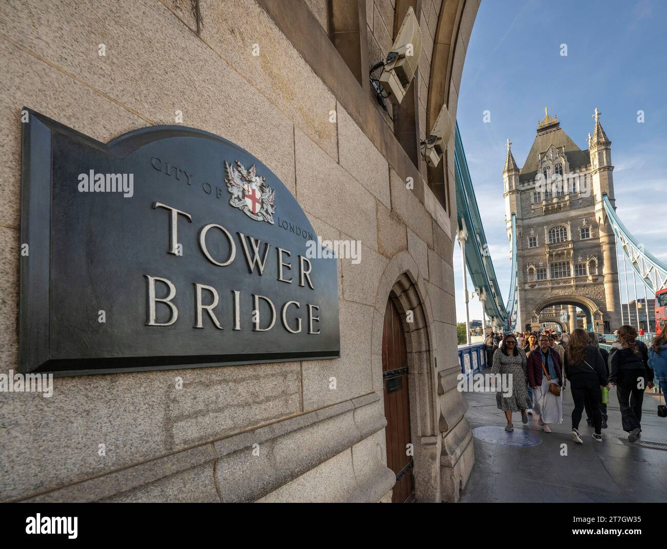 Sign, Tower Bridge in London, Great Britain Stock Photo - Alamy