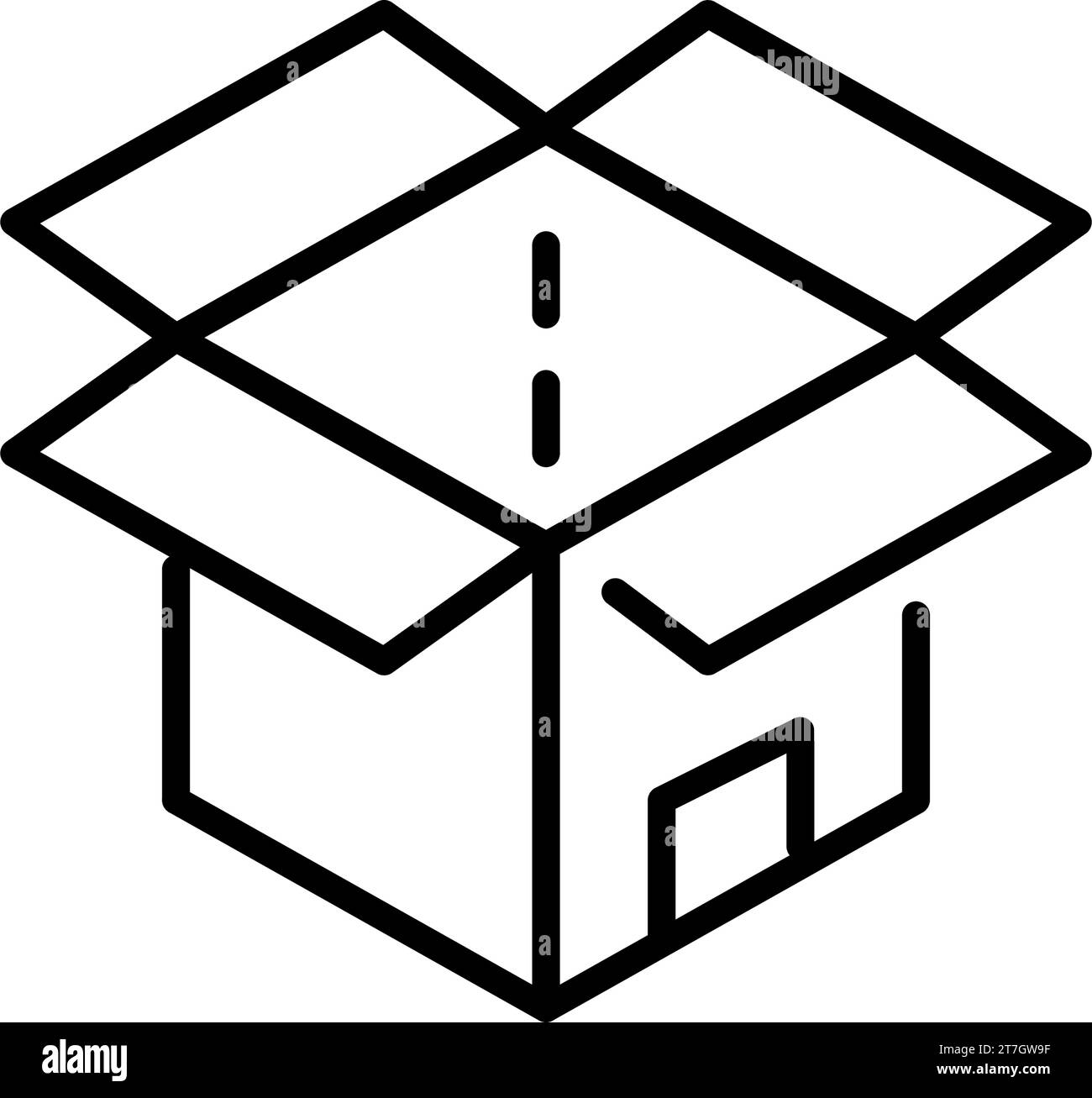 Open a parcel. Cardboard box in 3d. Container for shipping goods. Pixel ...