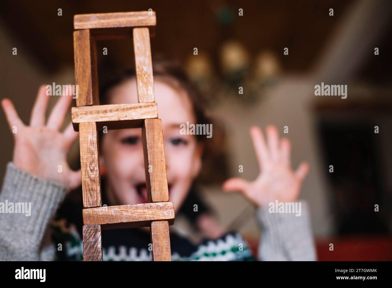 Close up stacked wooden blocks Stock Photo - Alamy