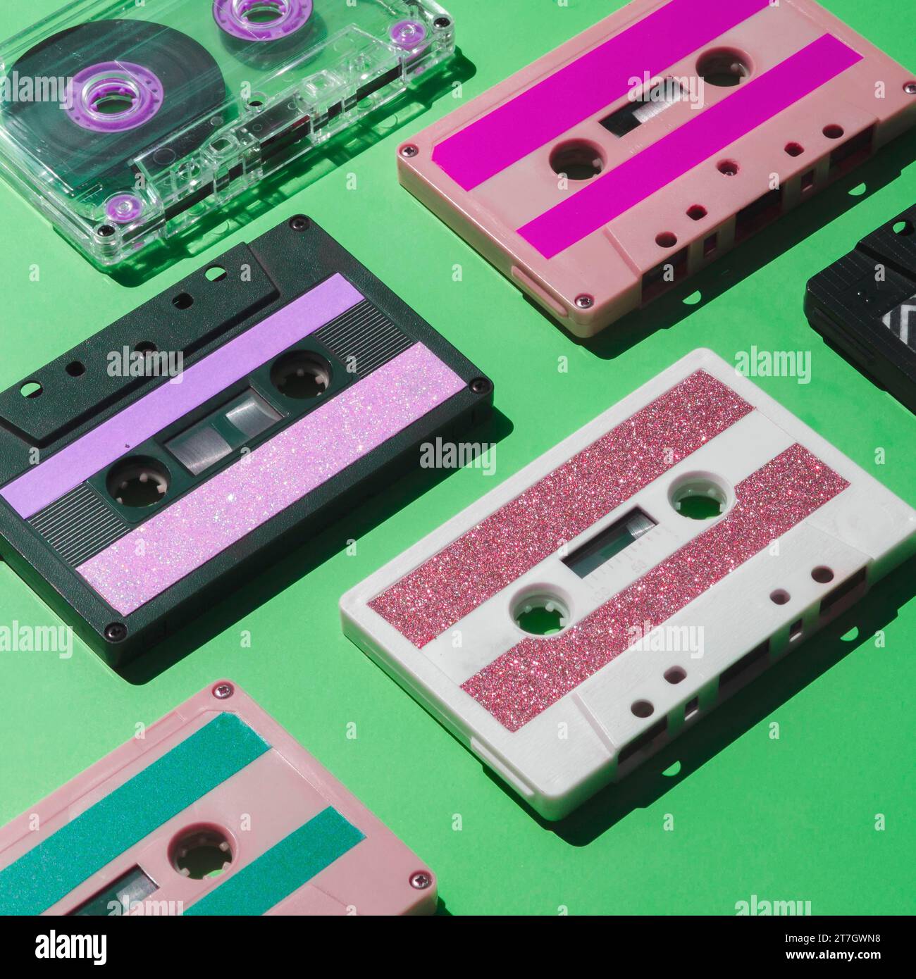 Neon retro audio cassette hi-res stock photography and images - Alamy