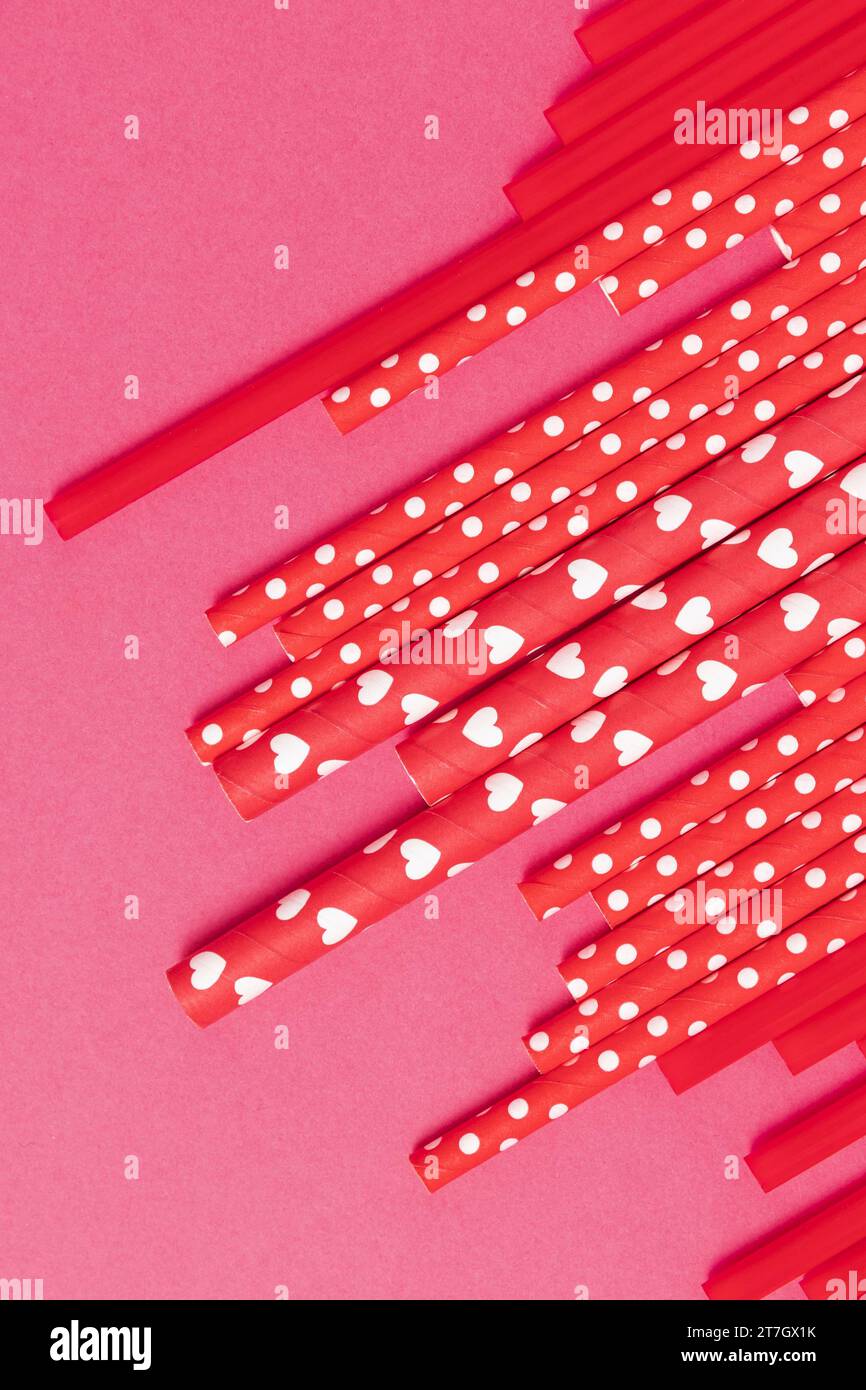 Colorful plastic straw collection top view 2 Stock Photo - Alamy