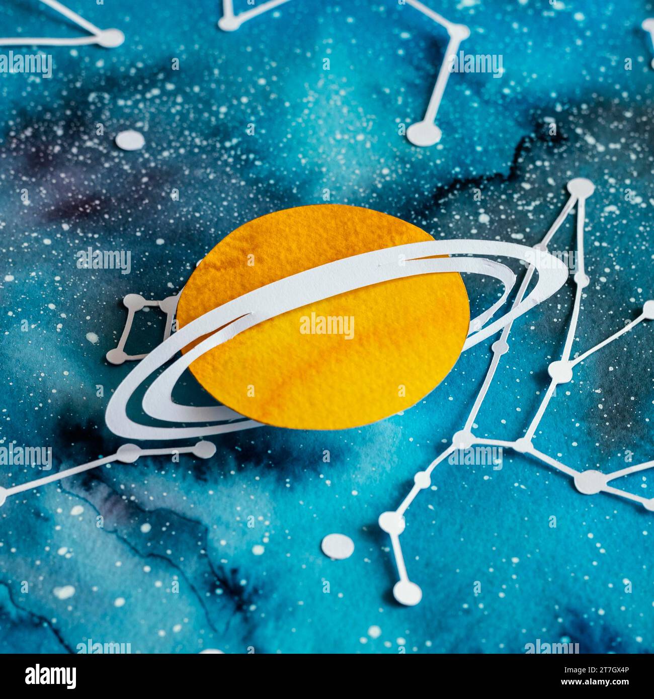 Creative paper planets composition 4 Stock Photo - Alamy