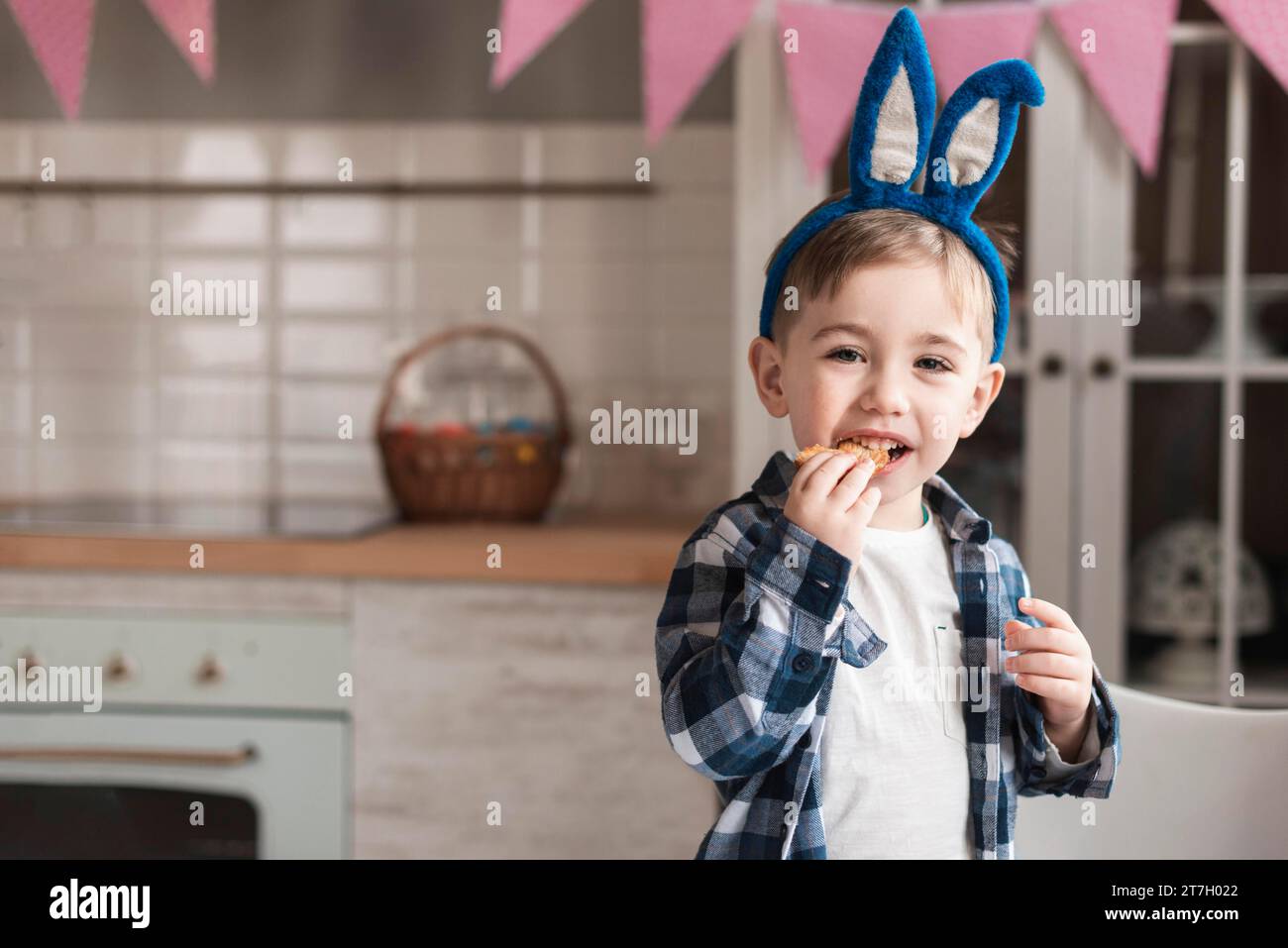 Portrait cute little boy with bunny ears Stock Photo - Alamy