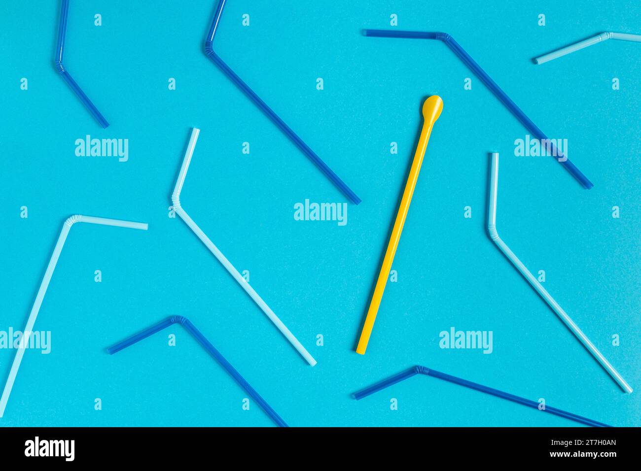 Top view colorful plastic straw collection 2 Stock Photo - Alamy