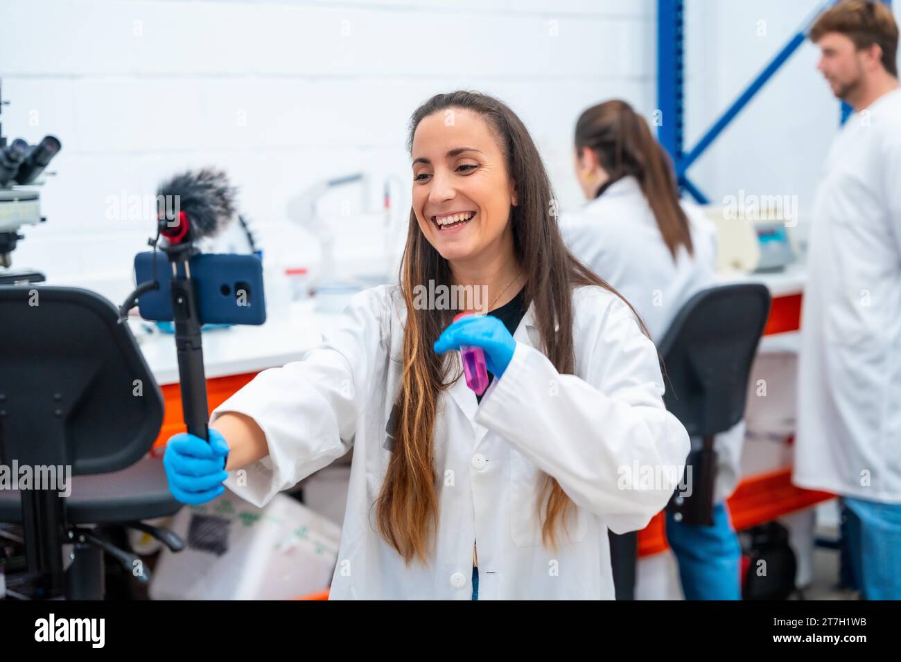 Happy scientist hi-res stock photography and images - Alamy