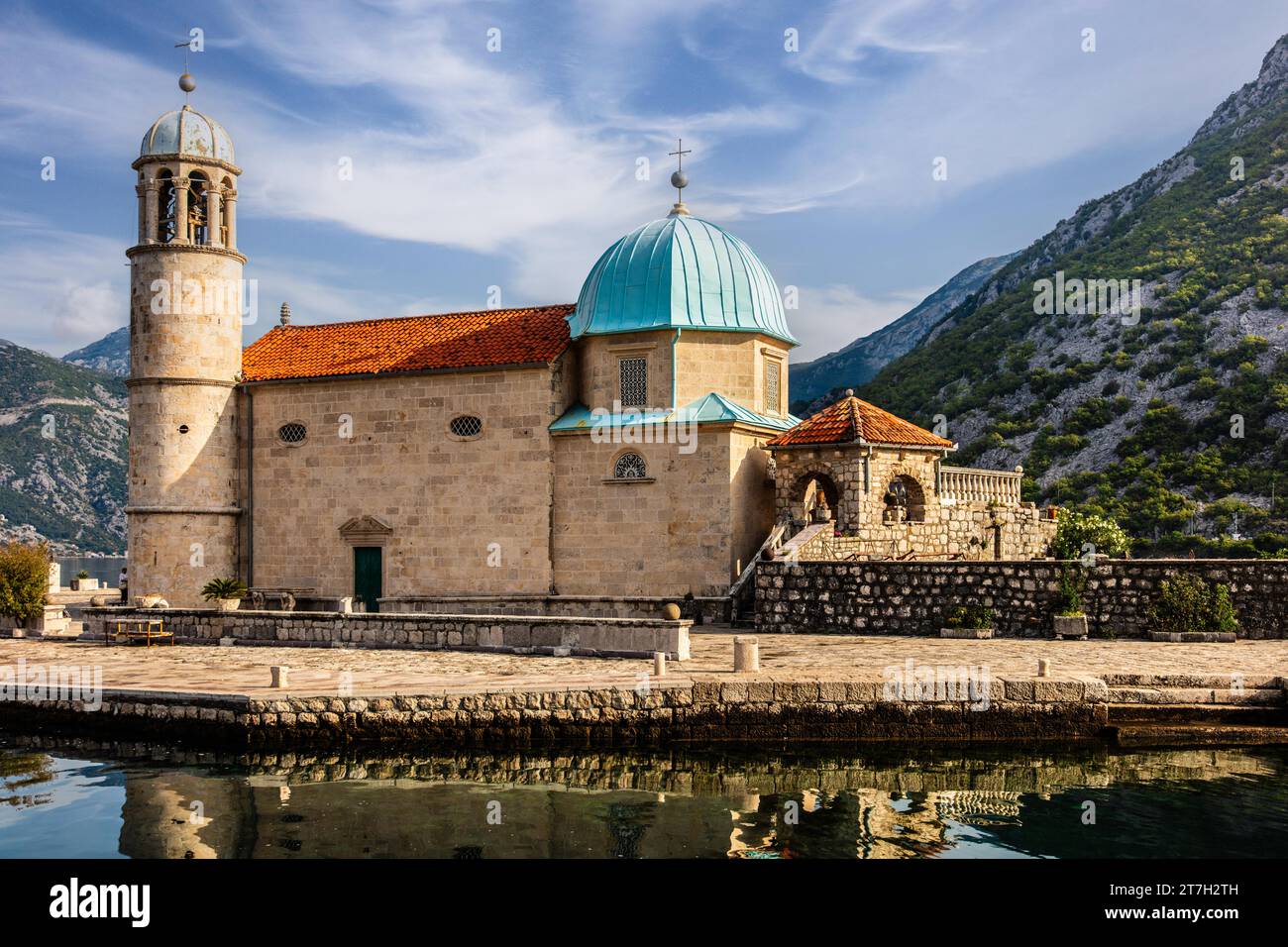 The former seafaring centre of Perast with the beautiful offshore ...