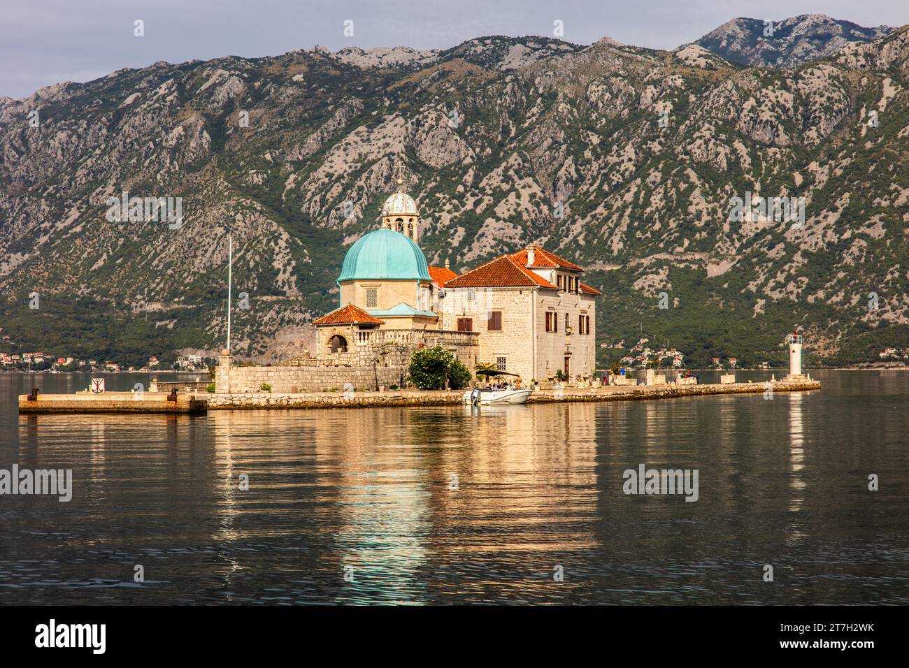 The former seafaring centre of Perast with the beautiful offshore ...