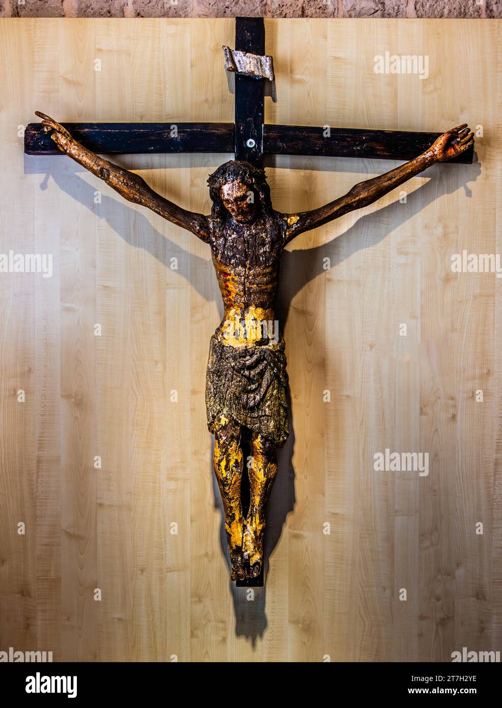 Painted wooden crucifix, 15th century, St Tryphon's Cathedral ...