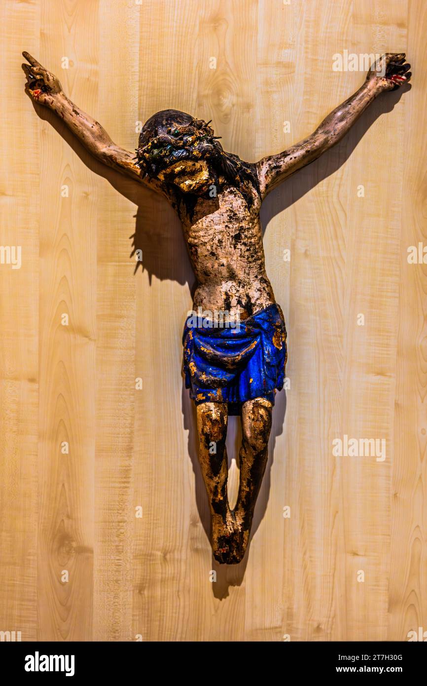 Painted wooden crucifix, 15th to 16th century, St Tryphon's Cathedral ...