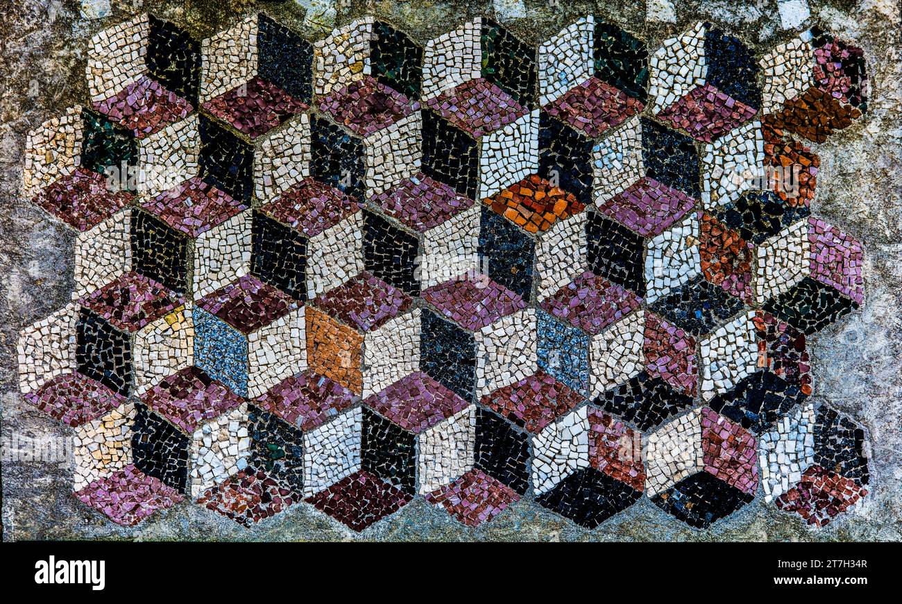 Ancient mosaics, ruined city of Stari Bar, originally from the 11th ...