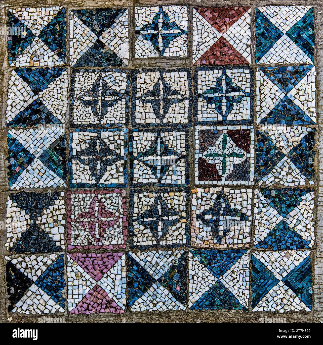 Ancient mosaics, ruined city of Stari Bar, originally from the 11th ...