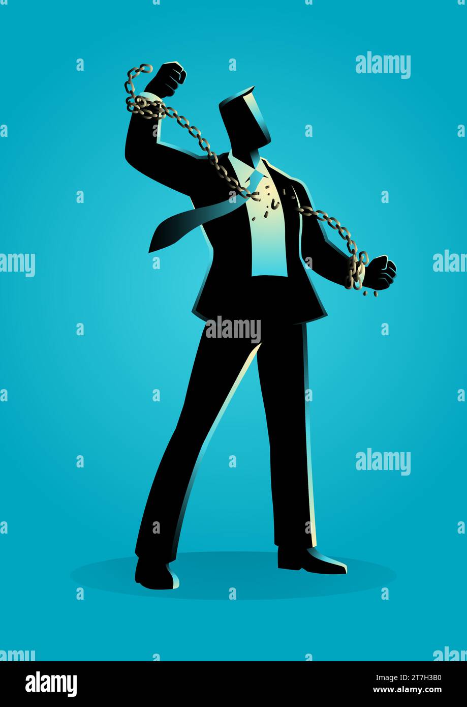 Man breaking chains hi-res stock photography and images - Alamy