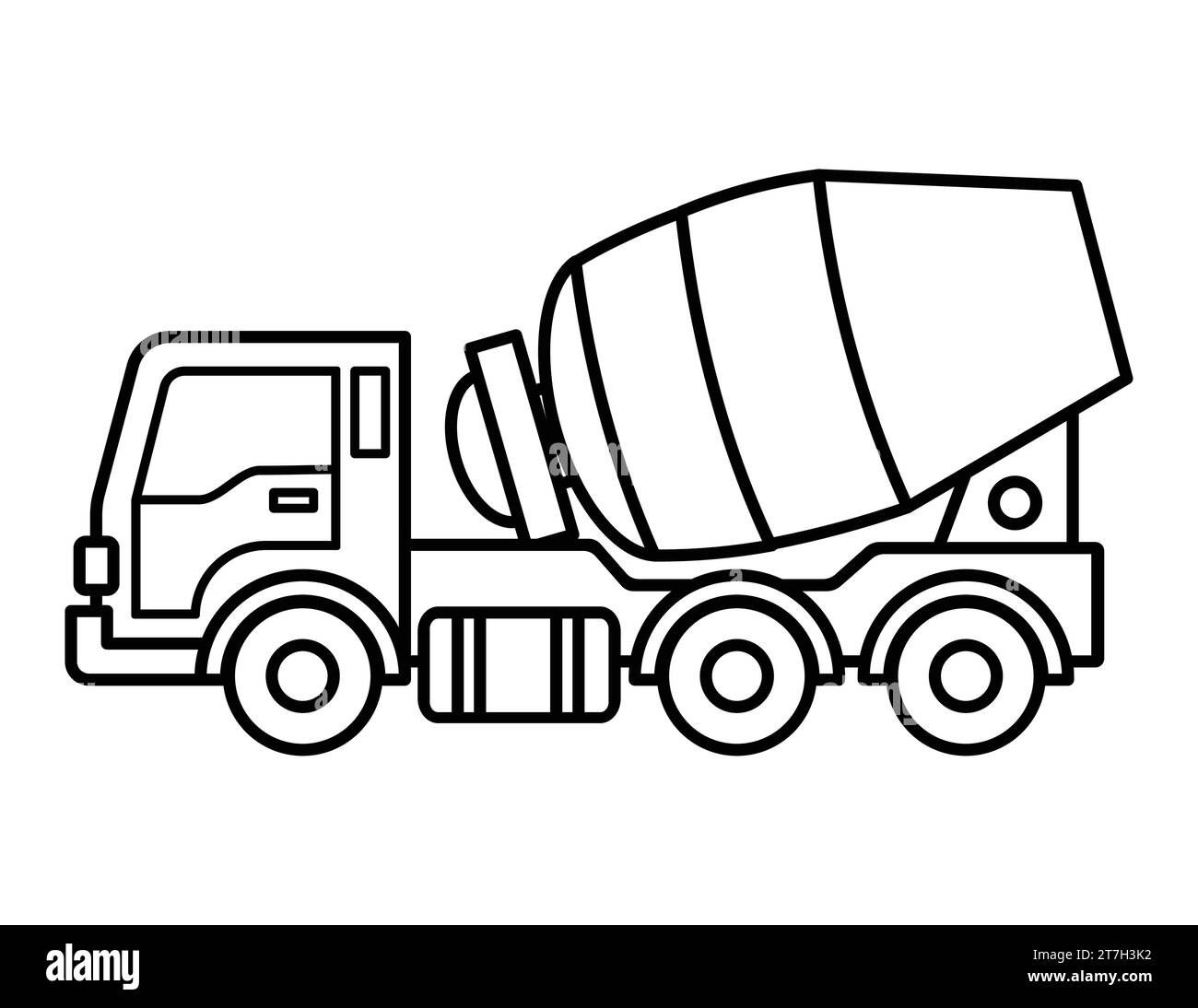 Concrete Mixer Vehicle Coloring Page For Children Stock Vector Image ...