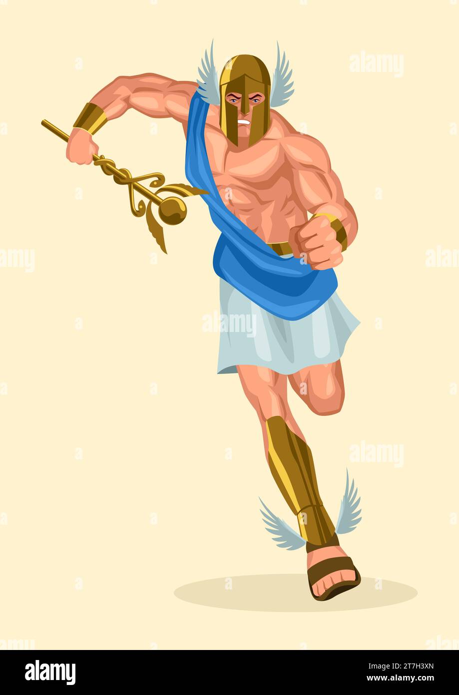 Greek god and goddess vector illustration series, Hermes, the emissary ...