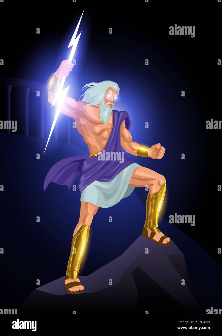 Greek god and goddess vector illustration series, Zeus, the Father of Gods and men Stock Vector ...