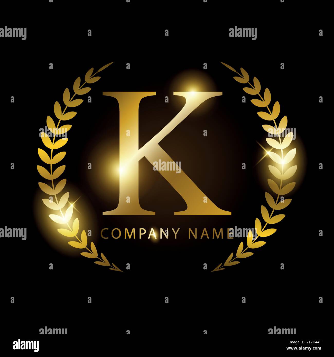Luxury golden letter K for premium brand identity or label. Vector ...