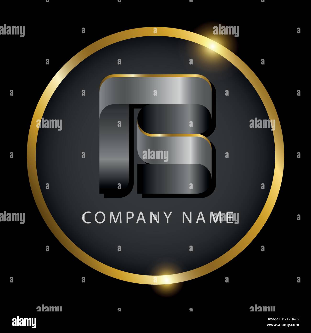 Luxury letter B in golden circle for premium brand identity or label ...