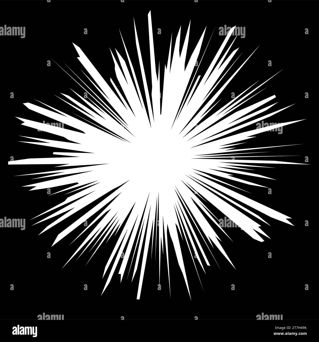 Monochrome vector illustration of comic explosion, comic blast isolated ...
