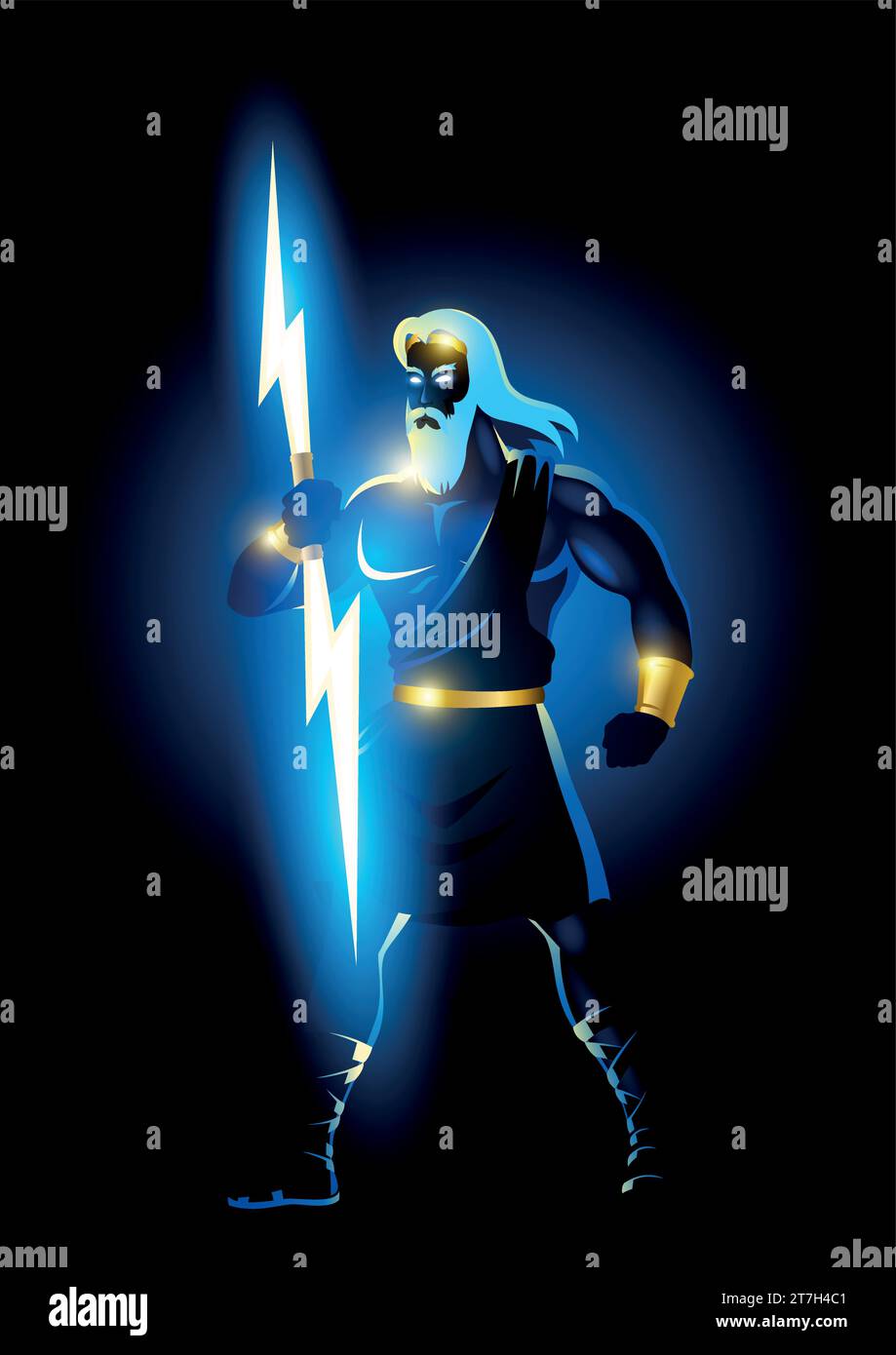 Greek god and goddess vector silhouette series, Zeus, the Father of Gods and men Stock Vector ...