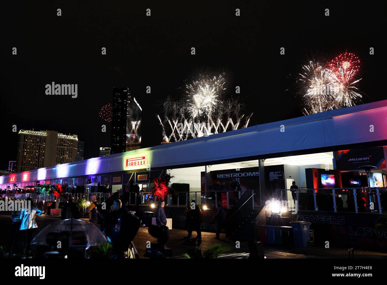 Las Vegas, USA. 15th Nov, 2023. Paddock atmosphere - fireworks. 15.11. ...