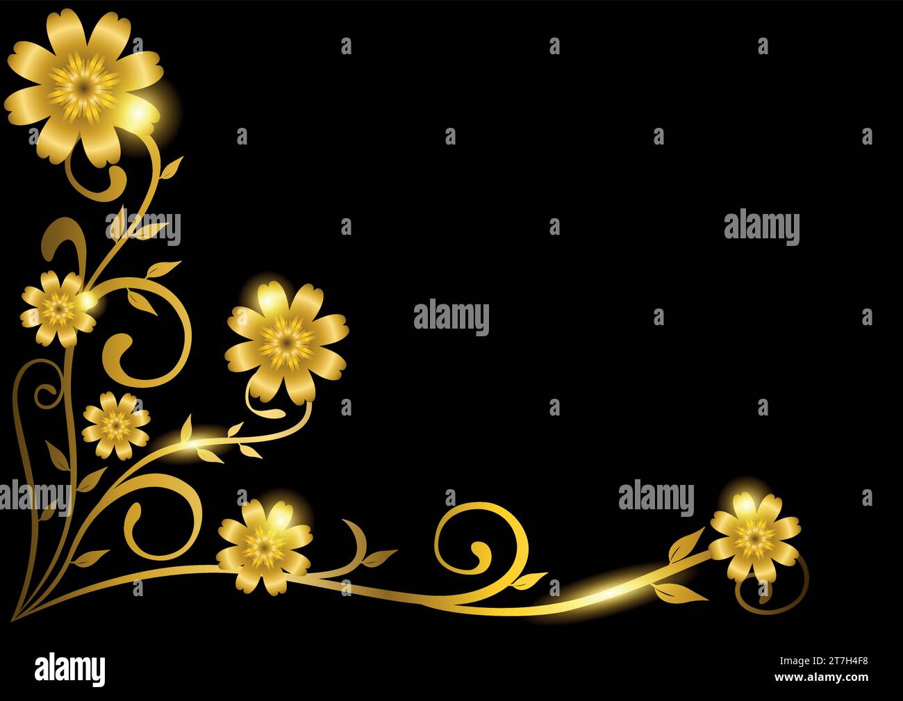 Luxury decorative golden floral frame for border. Vector illustration ...