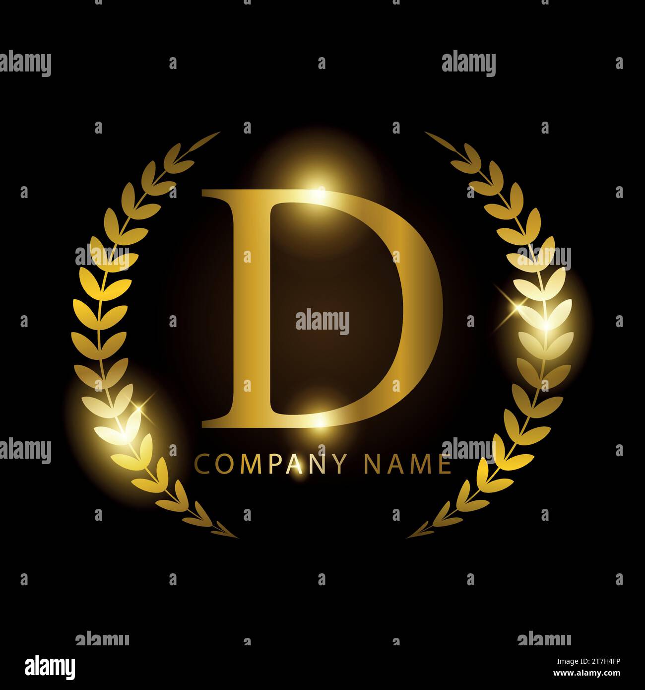 Luxury golden letter D for premium brand identity or label. Vector ...