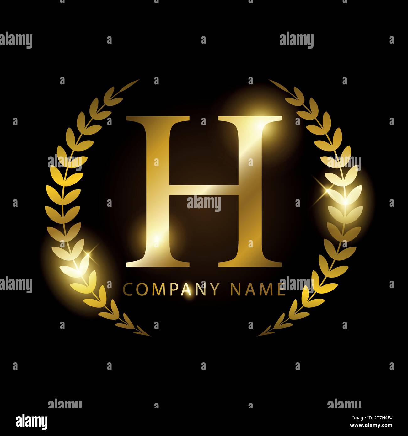 Luxury golden letter H for premium brand identity or label. Vector ...