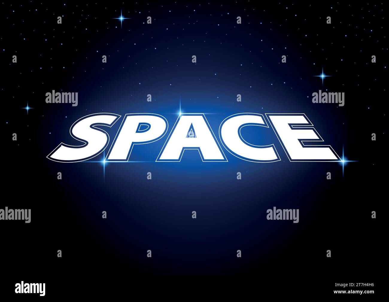 Text Space on starry sky background, universe, infinity vector ...