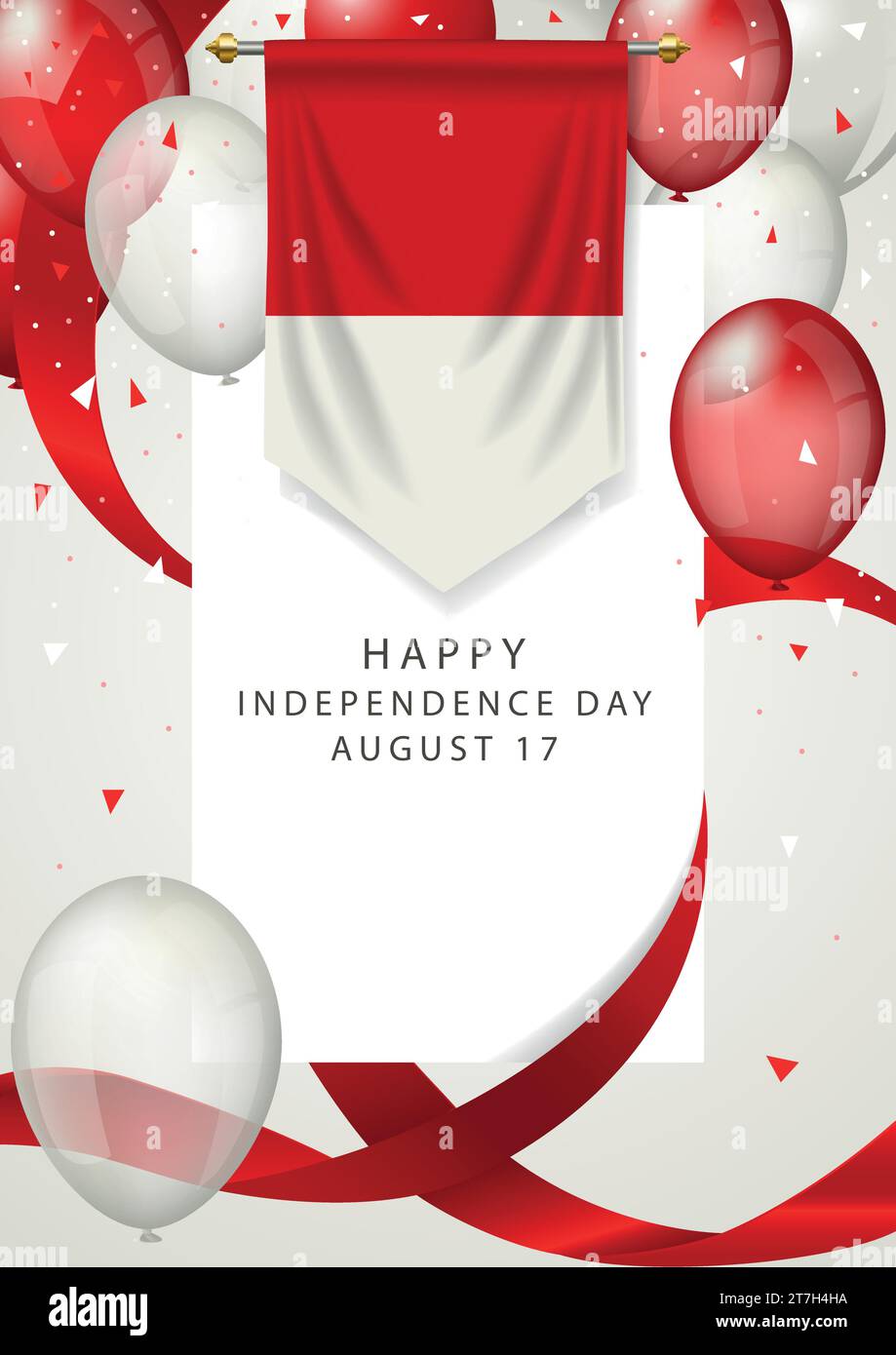 Indonesia independence day greeting card. Indonesia memorial holiday on 17th of August ...