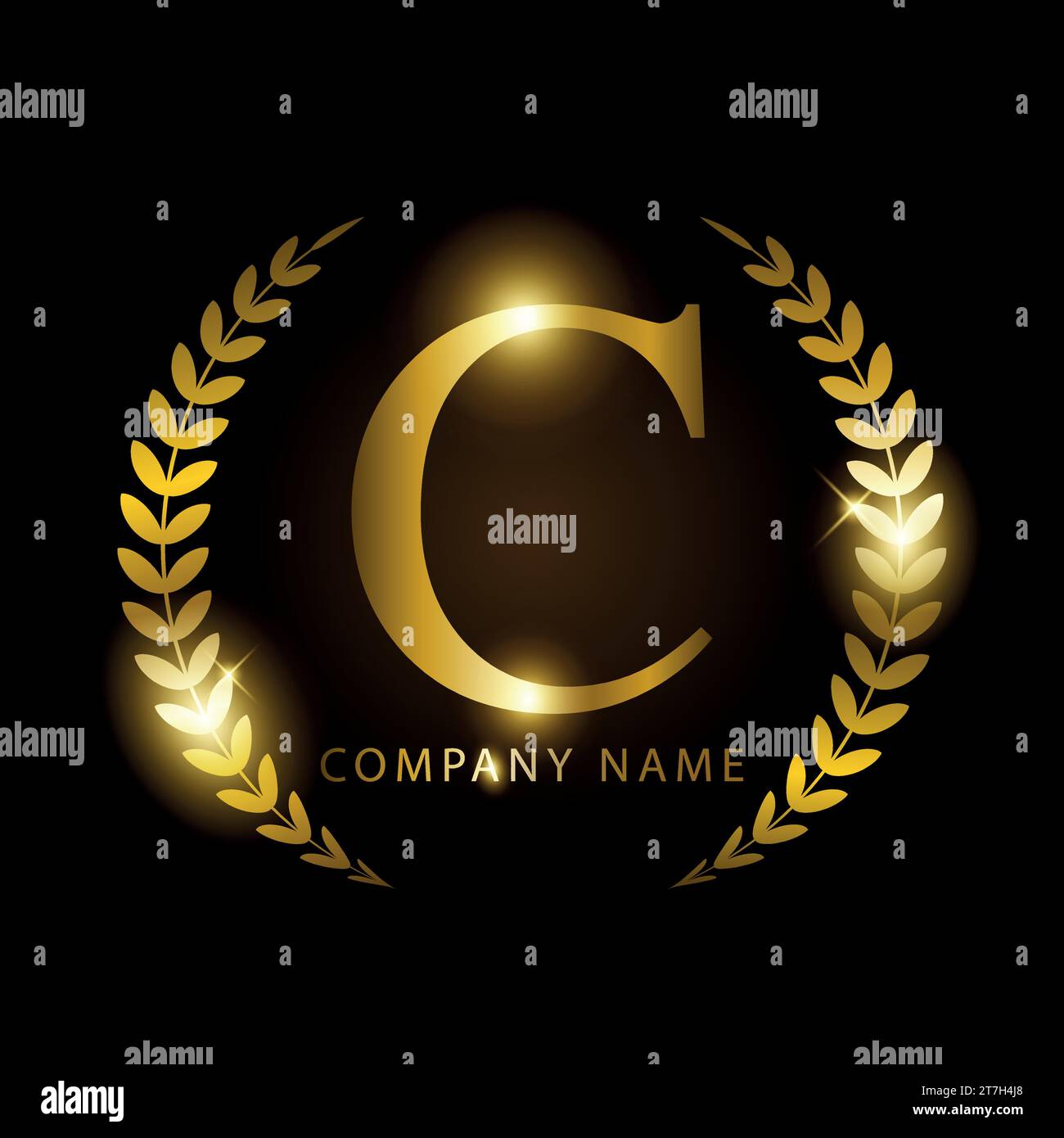 Luxury golden letter C for premium brand identity or label. Vector ...