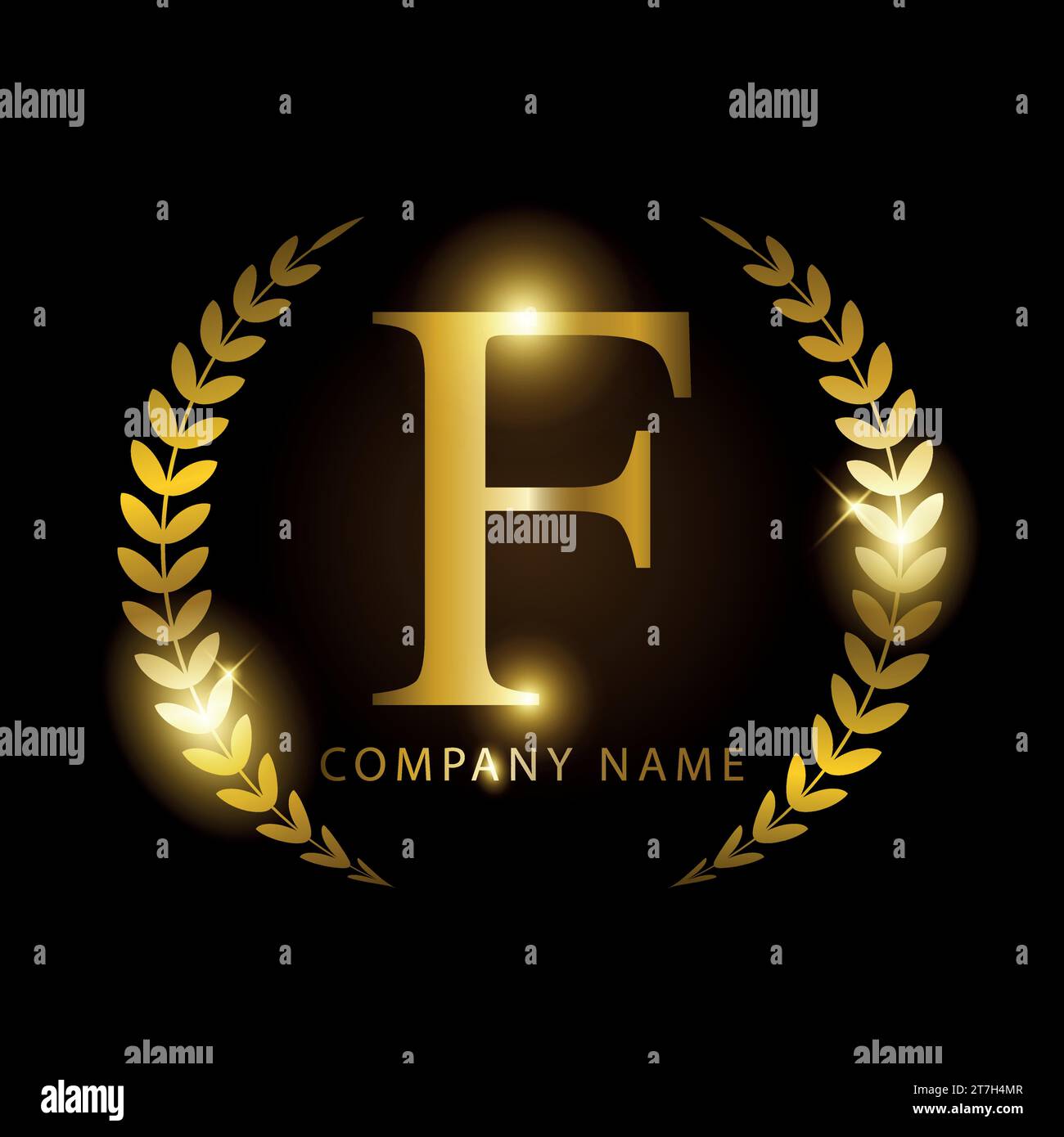 Luxury golden letter F for premium brand identity or label. Vector ...