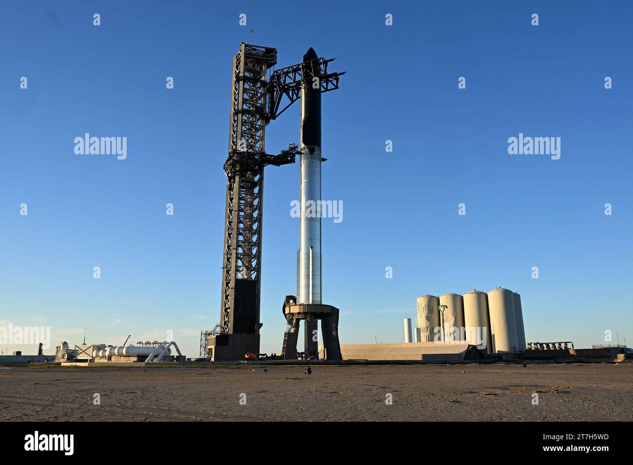 The Spacex Starship Has Been Stacked Onto The Super Heavy Booster In
