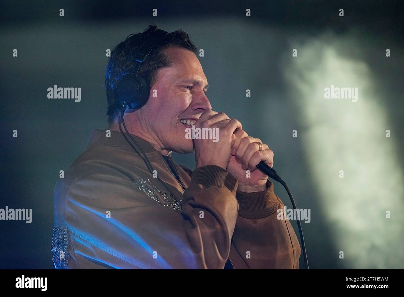 Tiesto performs during an opening ceremony for the Formula One Las ...
