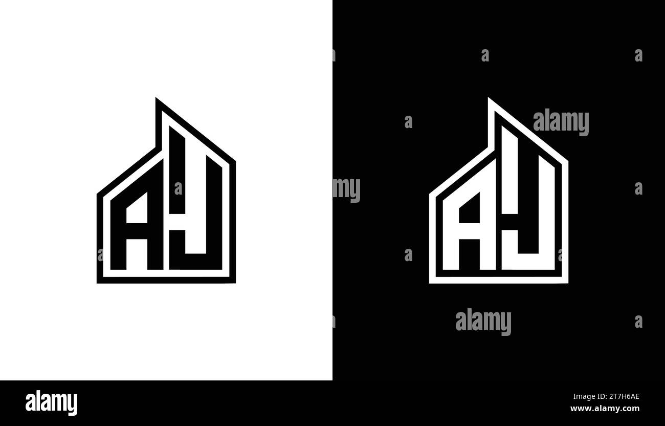 Letter AJ building vector Logo Design Template. Letter AJ real estate ...