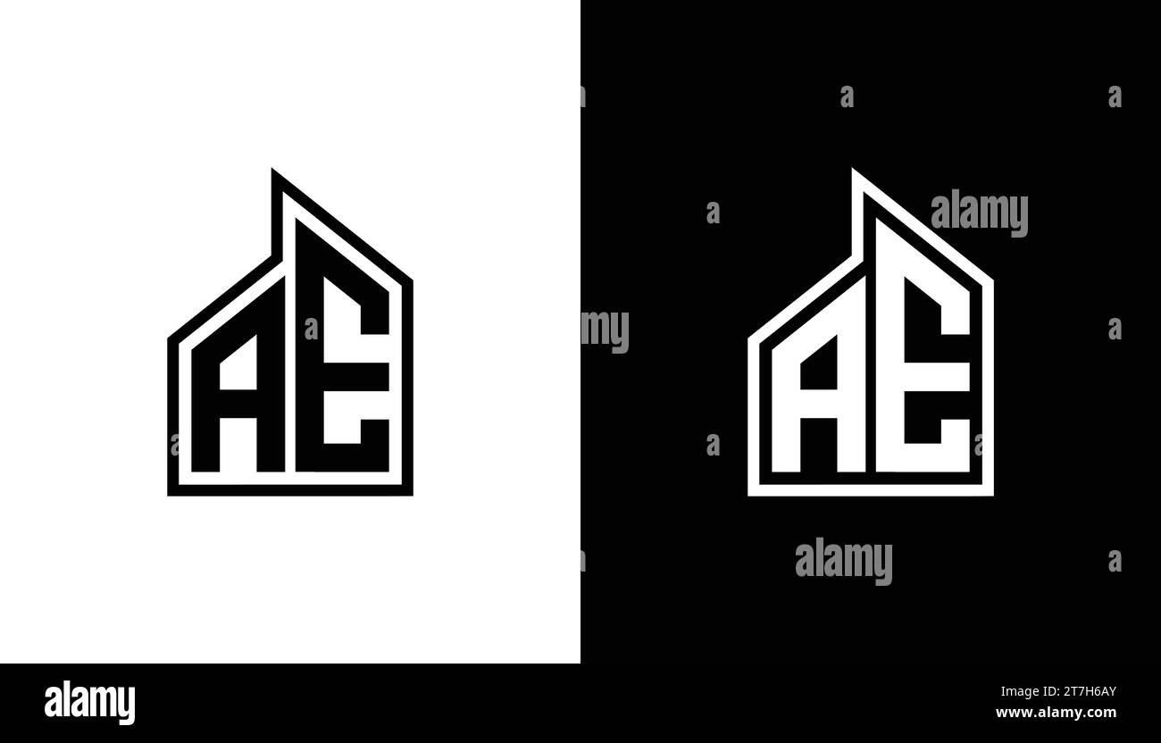 Letter AE building vector Logo Design Template. Letter AE real estate logo. Letter AE monogram ...
